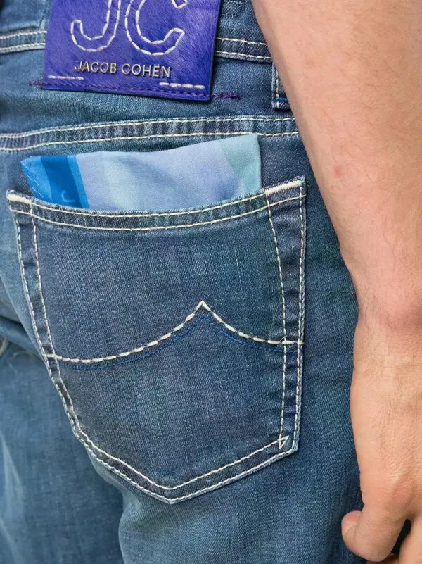 Jacob Cohen Logo-embroidered Straight-leg Jeans