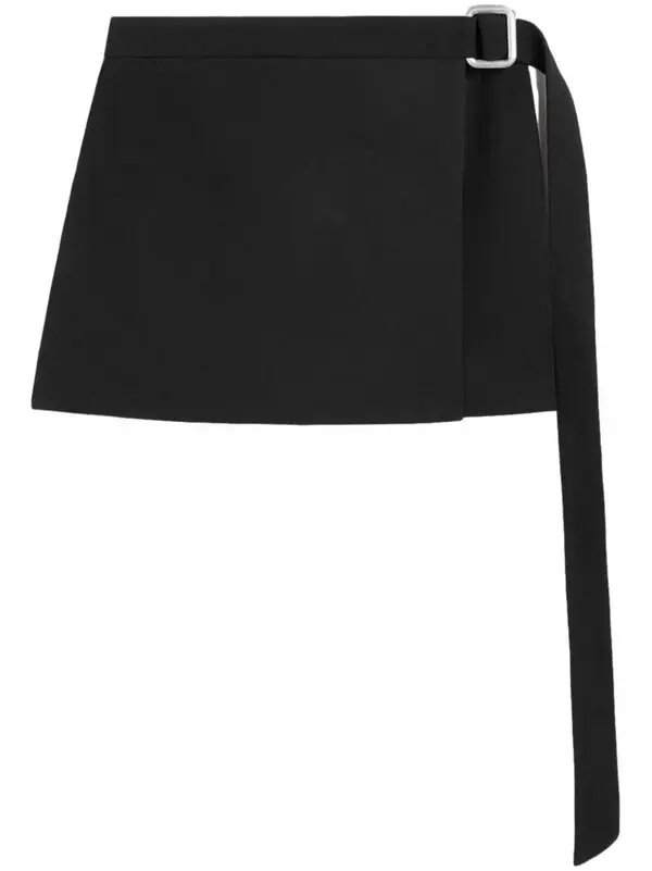 AMI Paris Wrap Virgin Wool Miniskirt - Black