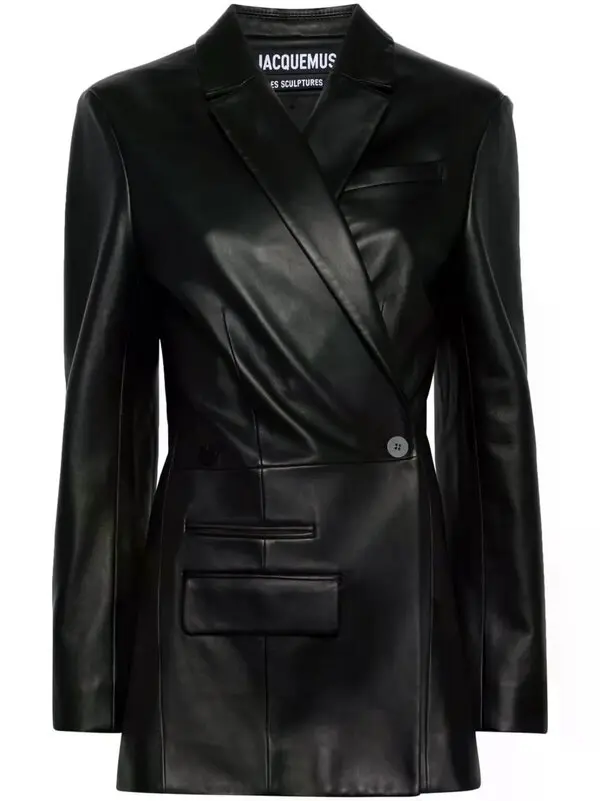 Jacquemus La Veste Tibau Cuir Leather Blazer