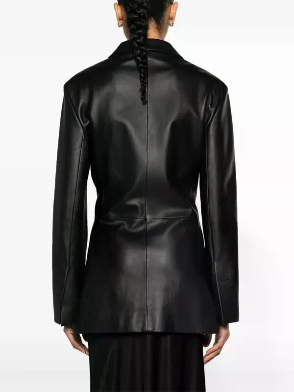 Jacquemus La Veste Tibau Cuir Leather Blazer