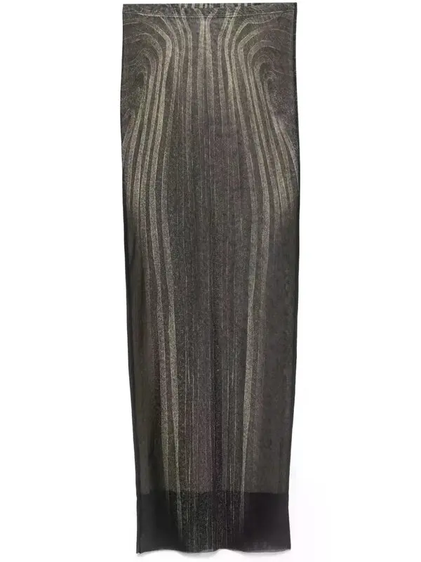 JEAN PAUL GAULTIER Spiral Mesh Maxi Skirt