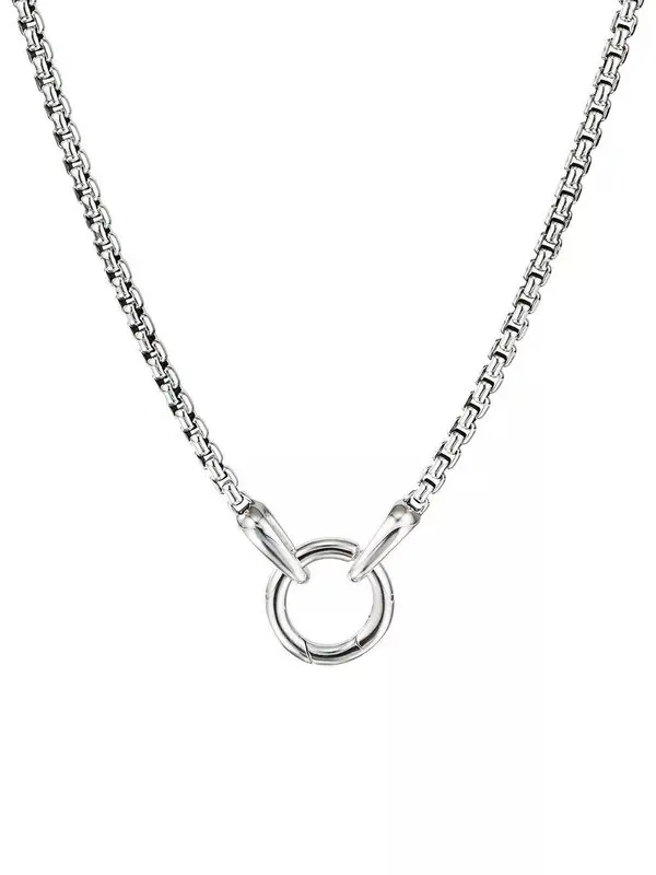 David Yurman Sterling Smooth Amulet Box Chain Necklace - Silver