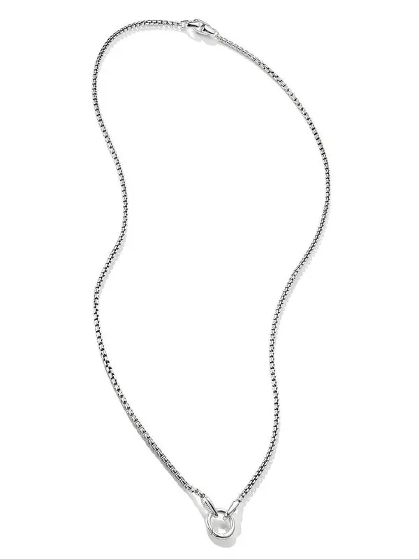 David Yurman Sterling Smooth Amulet Box Chain Necklace
