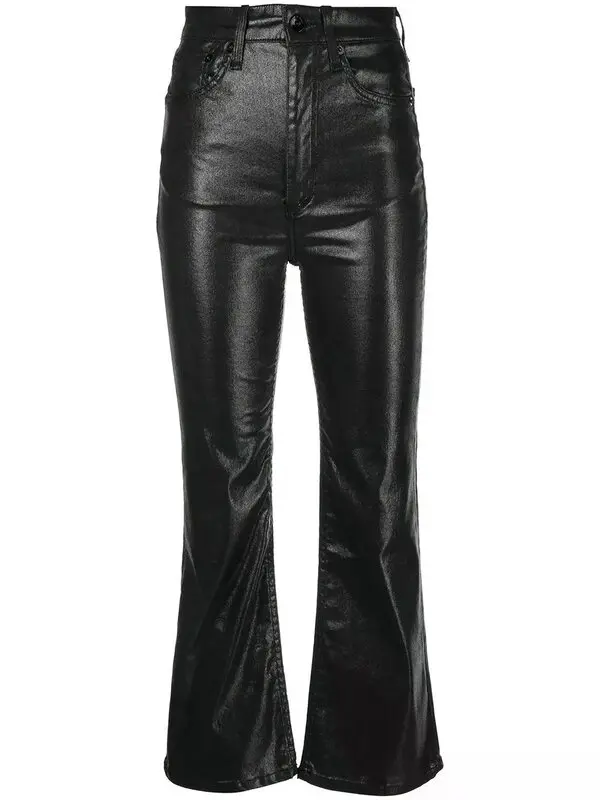 Rag & Bone Coated Flared Cropped Jeans