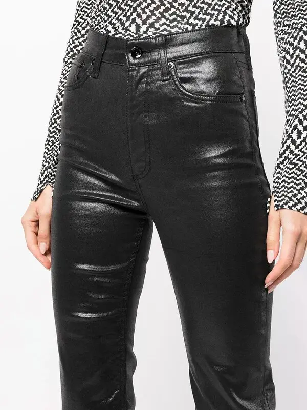 Rag & Bone Coated Flared Cropped Jeans