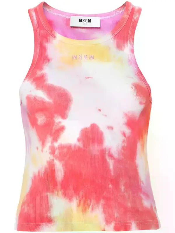 MSGM Tie-dye Ribbed Tank Top