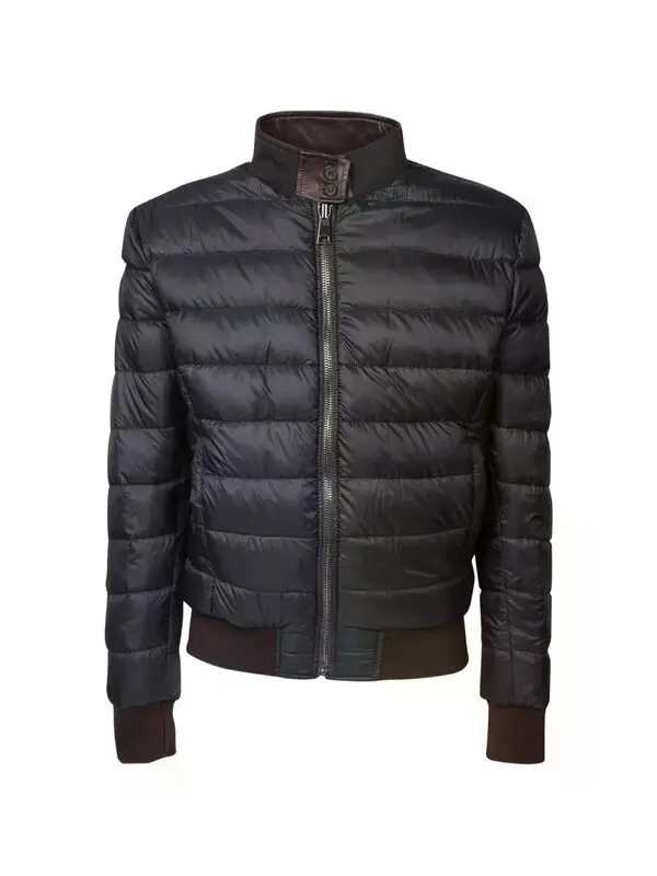 DELL'OGLIO Reversible Leather Bomber Jacket - Brown