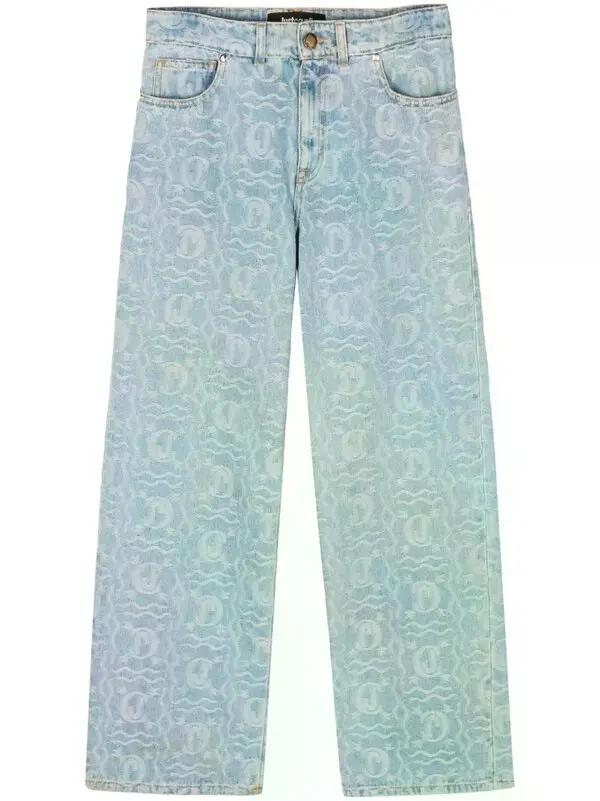 Just Cavalli Jacquard-pattern Straight-leg Jeans