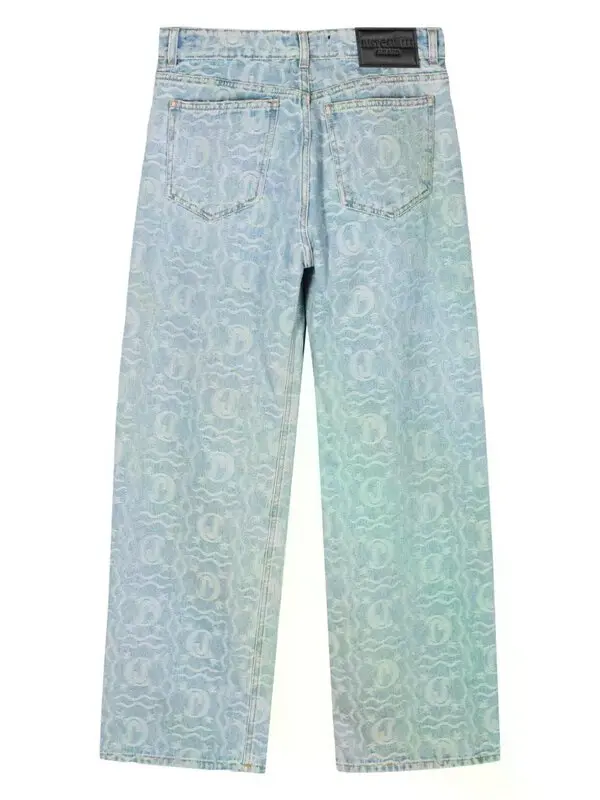 Just Cavalli Jacquard-pattern Straight-leg Jeans