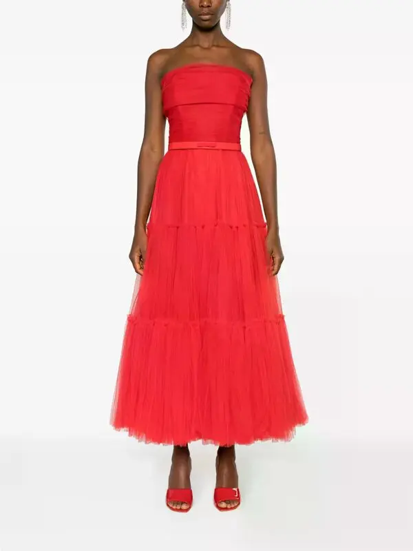 ANA RADU Off-shoulder Fluted Maxi Dress