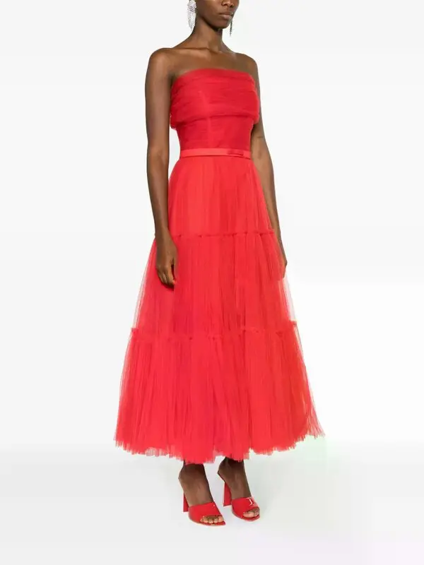 ANA RADU Off-shoulder Fluted Maxi Dress