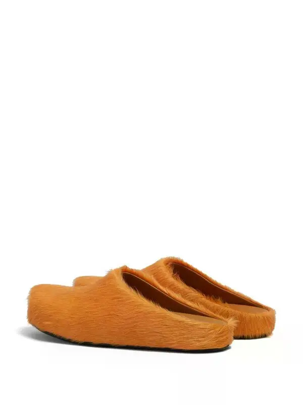 Marni Fussbett Calf-hair Slippers - Orange