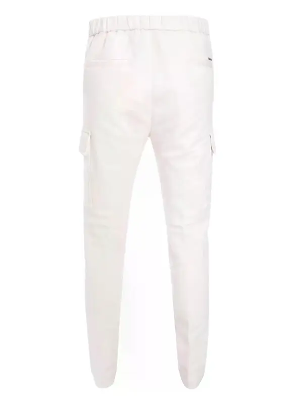 Peserico White Cotton Logo Plaque Track Pants