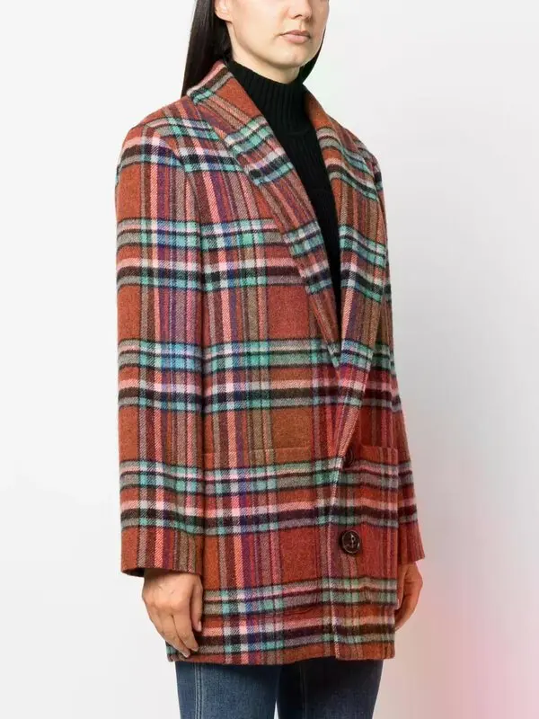 Dsquared2 Check-pattern Single-breasted Wool Coat