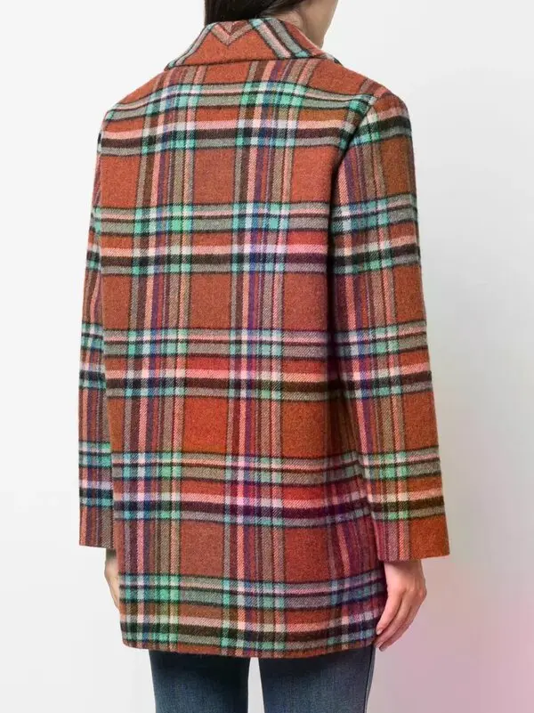 Dsquared2 Check-pattern Single-breasted Wool Coat