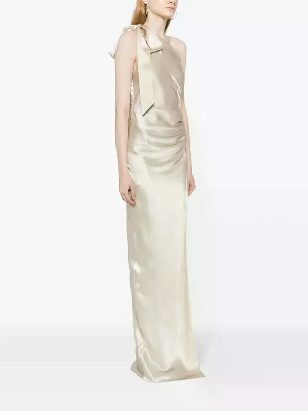 Michelle Mason Asymmetric Silk Maxi Gown