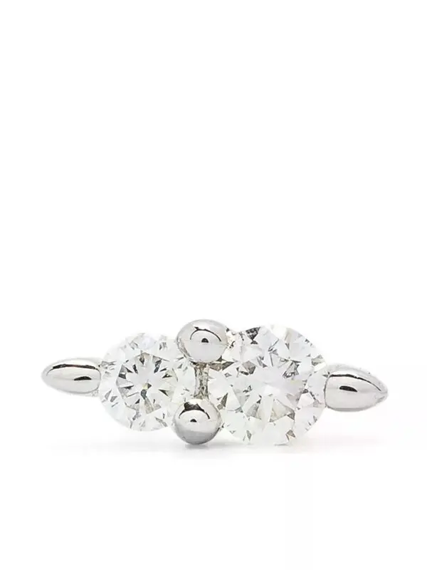 MARIA BLACK 14kt White Gold Hazy Gleam Piercing Diamond Single Earring - Silver