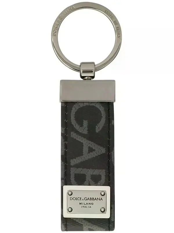 Dolce & Gabbana Logo Jacquard Keyring - Black