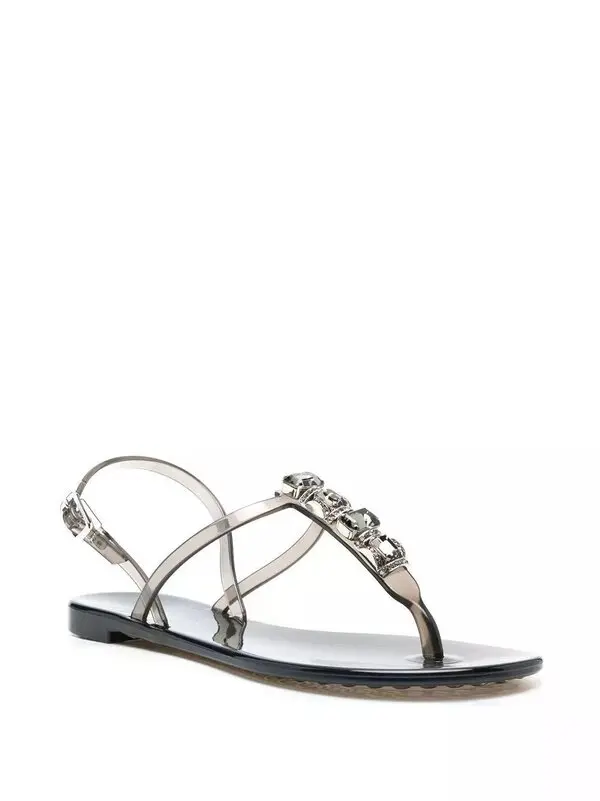 Casadei Crystal-embellished Jelly Sandals - Black