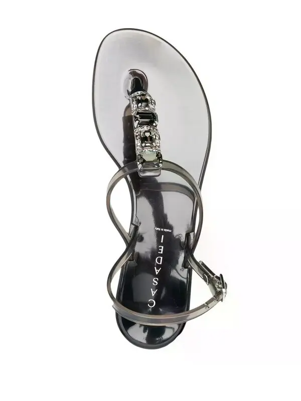 Casadei Crystal-embellished Jelly Sandals - Black