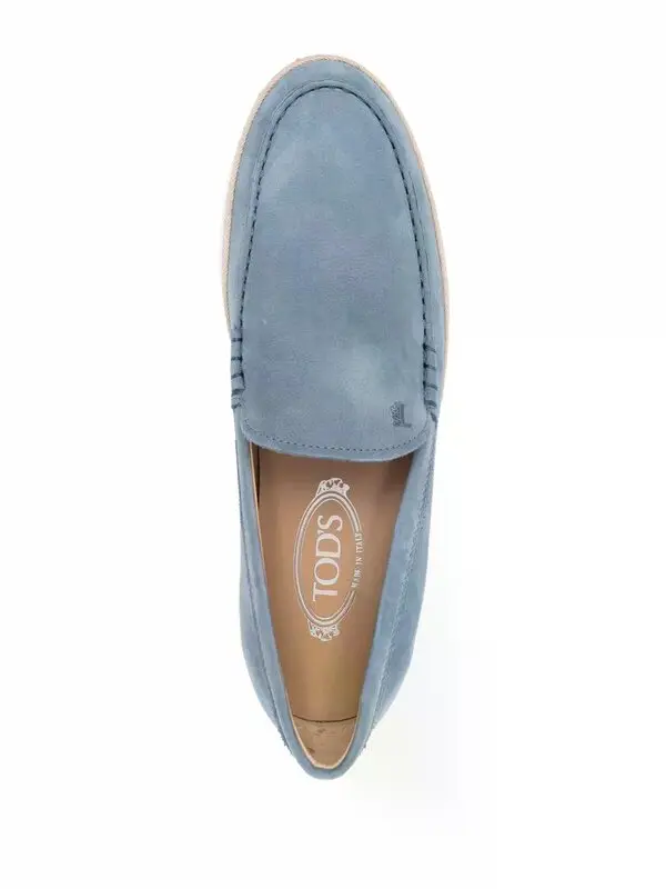 TOD'S Almond-toe Suede Loafers - Blue