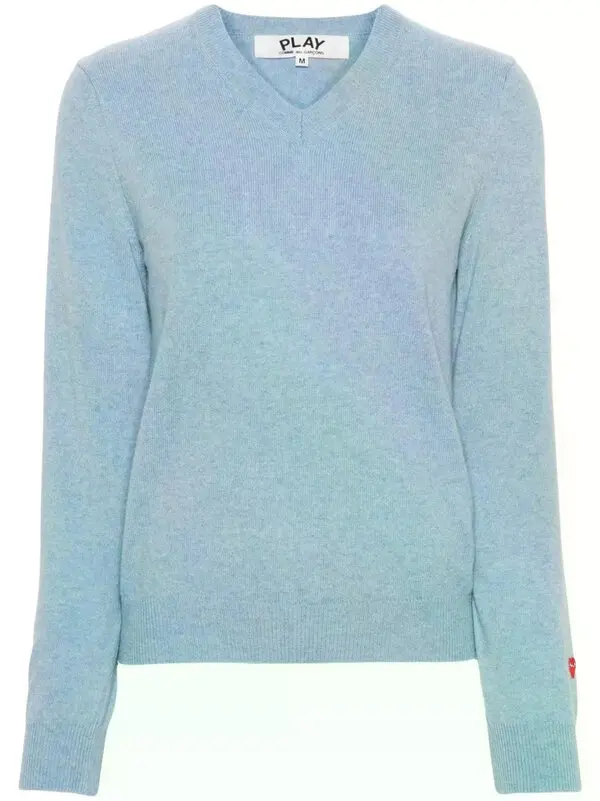 Play Comme Des Garcon Heart Logo Wool Jumper