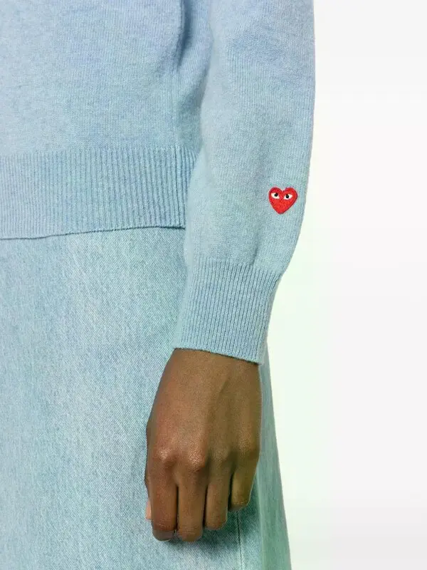 Play Comme Des Garcon Heart Logo Wool Jumper