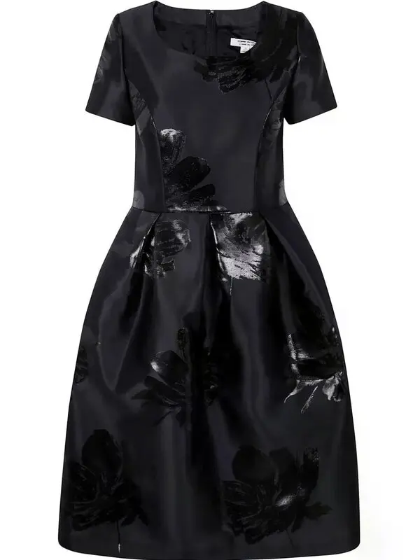 Comme Des Garçons Floral Jacquard Pleated Dress