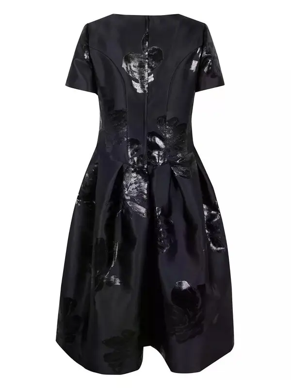 Comme Des Garçons Floral Jacquard Pleated Dress