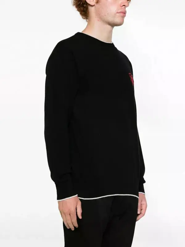FAMILY FIRST Embroidered Logo Crew Neck Jumper
