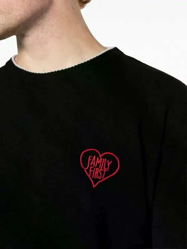 FAMILY FIRST Embroidered Logo Crew Neck Jumper