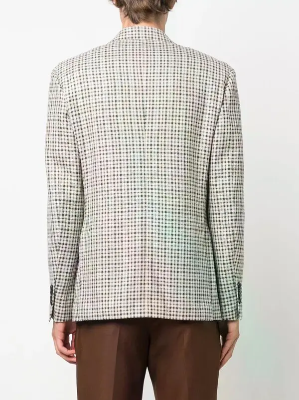 LARDINI Single Breasted Wool-blend Blazer - Neutrals