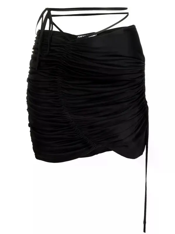 ANDREĀDAMO Cut-out Detail Asymmetric Skirt - Black