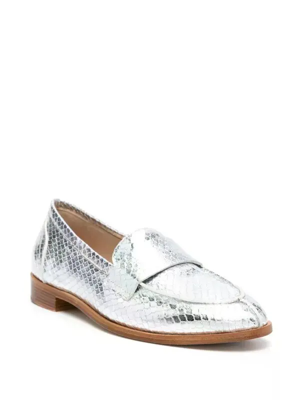 P.a.r.o.s.h Snake-effect Leather Loafers
