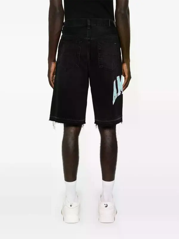Amiri Logo-embroidered Denim Shorts