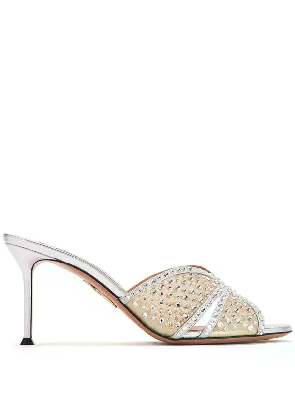 AQUAZZURA 75mm Leather Mules