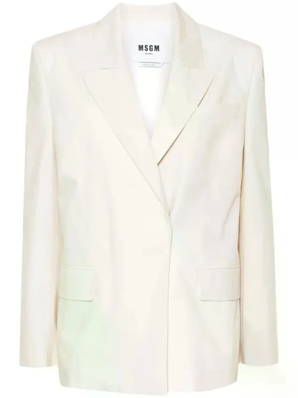 MSGM Single-breasted Blazer - Neutrals