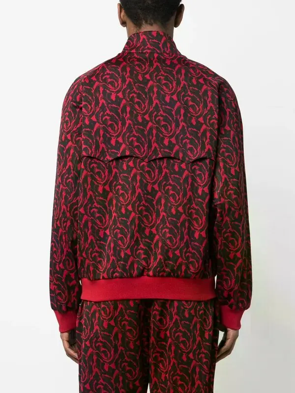 BARACUTA Graphic-pattern Funnel Neck Jacket