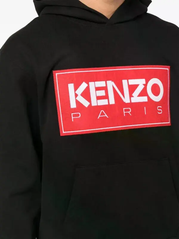 Kenzo Logo-print Detail Hoodie - Black
