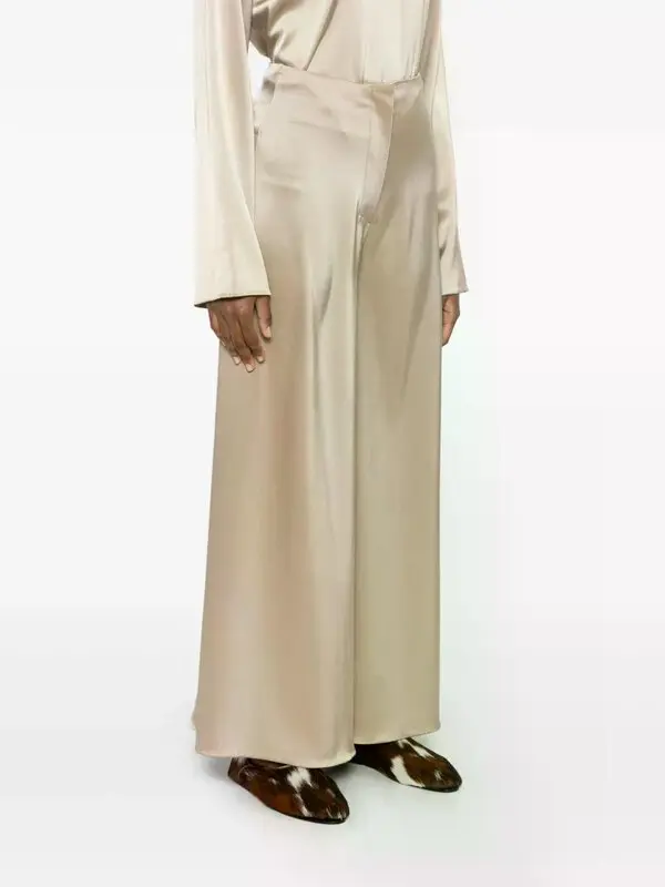 Nanushka Satin Palazzo Trousers - Neutrals