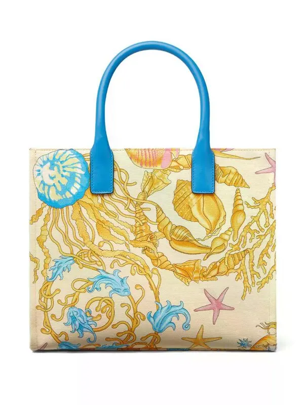 Versace Underwater Barocco Canvas Tote Bag - Neutrals