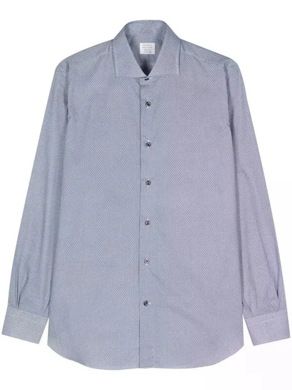 MAZZARELLI Geometric-pattern Shirt - Blue