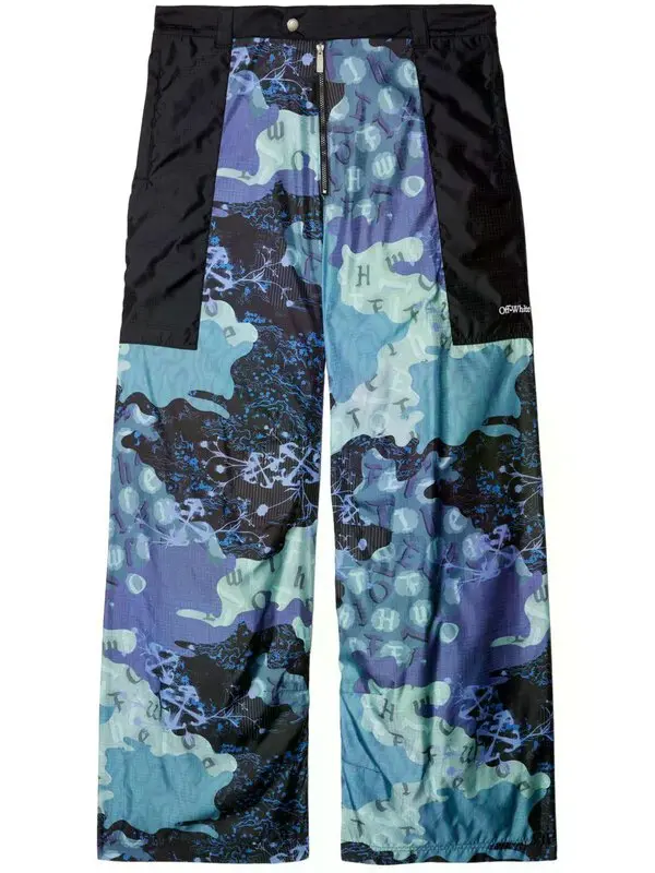 Off-White Samurai Camouflage Cargo Trousers - Blue
