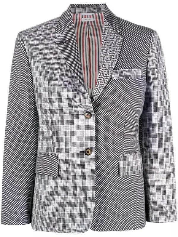 Thom Browne Mix-print Single-breasted Blazer