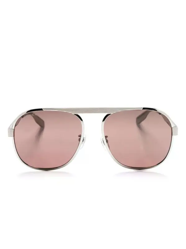 Gucci Navigator-frame Sunglasses - Grey