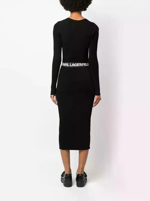 Karl Lagerfeld Logo-print Ribbed Dress