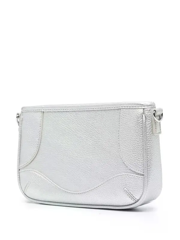 Moschino Logo-lettering Metallic Shoulder Bag - Silver