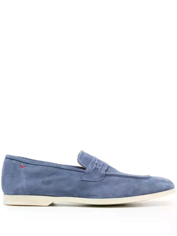 Kiton Square-toe Suede Loafers