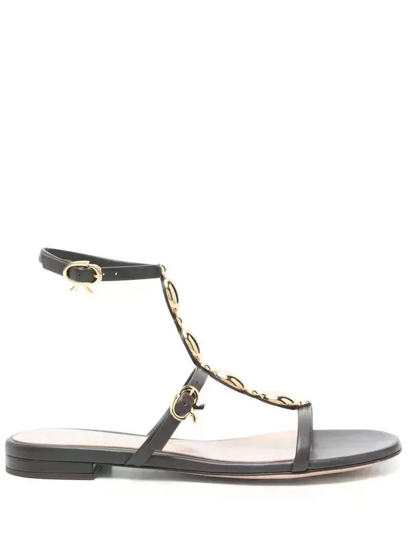 GIANVITO ROSSI Appliqué-detail Sandals - Brown