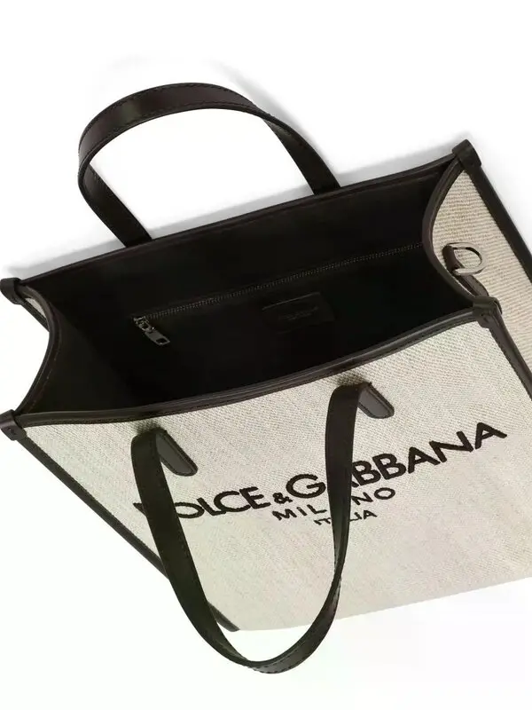 Dolce & Gabbana Canvas Shopping Tote Bag